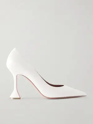 Amina Muaddi Ami Leather Pumps - White