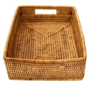 ARTIFACTS TRADING COMPANY™ Artifacts Rattan Rectangular Storage Basket With Rounded Corners - Honey Brown