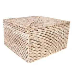 ARTIFACTS TRADING COMPANY™ Artifacts Rattan Storage Box With Lidflat File Organizer - White Wash