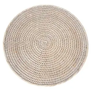 ARTIFACTS TRADING COMPANY™ Artifacts Rattan Round Placemat - White Wash