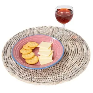 ARTIFACTS TRADING COMPANY™ Artifacts Rattan Round Placemat - White Wash