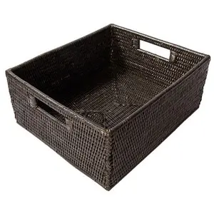 ARTIFACTS TRADING COMPANY™ Artifacts Rattan Rectangular Storage Basket - Tudor Black