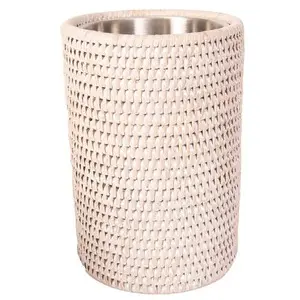 ARTIFACTS TRADING COMPANY™ Artifacts Rattan Stainless Steel Wine Chiller - White Wash