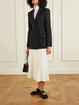 JIL SANDER Suede-trimmed Satin Sneakers - Black