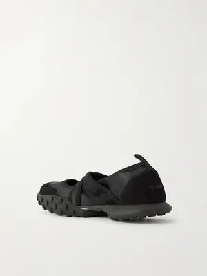 JIL SANDER Suede-trimmed Satin Sneakers - Black