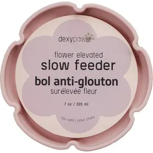 DEXYPAWS Flower Elevated Slow Feeder, Blush - Pink