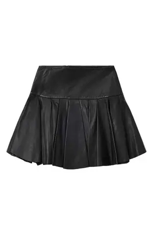 ALLSAINTS Irina Asymmetric Leather Skirt
