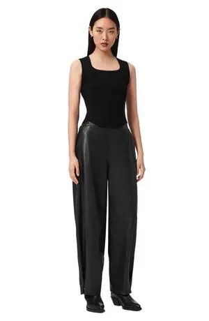 ALLSAINTS Etta Barrel Leg Leather Pants