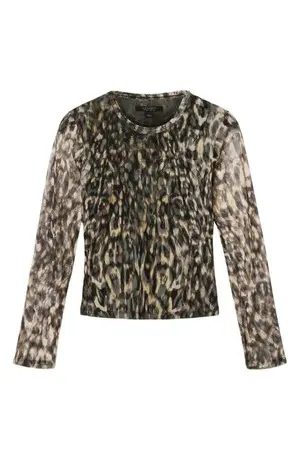 ALLSAINTS Ellie Floral Long Sleeve Mesh T-shirt - Leppo Brown