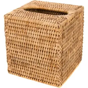 ARTIFACTS TRADING COMPANY™ Artifacts Rattan Column Tissue Box Cover - Honey Brown
