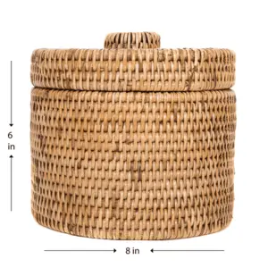 ARTIFACTS TRADING COMPANY™ Artifacts Rattan Round Single Tissue Roll Box - Honey Brown
