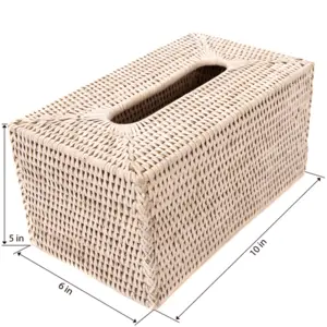 ARTIFACTS TRADING COMPANY™ Artifacts Rattan Rectangular Tissue Box Cover - White Wash