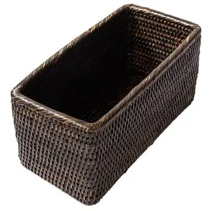 ARTIFACTS TRADING COMPANY™ Artifacts Rattan Rectangular Everything Basket - Tudor Black
