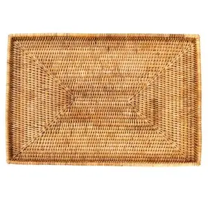 ARTIFACTS TRADING COMPANY™ Artifacts Rattan Rectangular Flat Tray - Honey Brown
