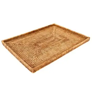 ARTIFACTS TRADING COMPANY™ Artifacts Rattan Rectangular Flat Tray - Honey Brown