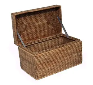 ARTIFACTS TRADING COMPANY™ Artifacts Rattan Rectangular Hinged Chest/trunk Honey Brown