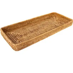 ARTIFACTS TRADING COMPANY™ Artifacts Rattan Rectangular Vanity Tray - Honey Brown