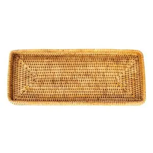 ARTIFACTS TRADING COMPANY™ Artifacts Rattan Rectangular Vanity Tray - Honey Brown
