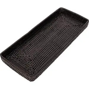 ARTIFACTS TRADING COMPANY™ Artifacts Rattan Rectangular Vanity Tray - Tudor Black