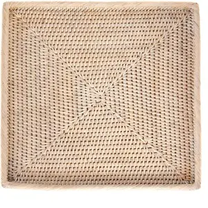 ARTIFACTS TRADING COMPANY™ Artifacts Rattan Square Flat Tray - White Wash