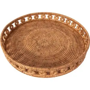 ARTIFACTS TRADING COMPANY™ Artifacts Rattan Inna Design Round Tray - Honey Brown