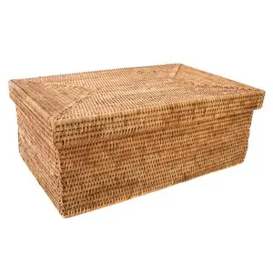 ARTIFACTS TRADING COMPANY™ Artifacts Rattan Rectangular Storage Box With Lid - Honey Brown