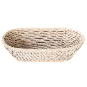 ARTIFACTS TRADING COMPANY™ Artifacts Rattan Oval Bread Basket - White Wash