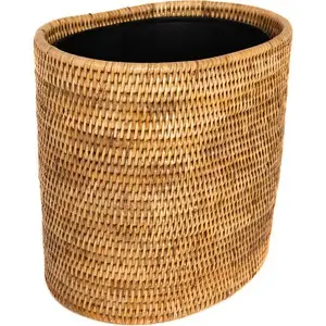 ARTIFACTS TRADING COMPANY™ Artifacts Rattan Oval Waste Basket With Metal Liner - Honey Brown