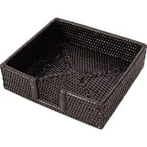 ARTIFACTS TRADING COMPANY™ Artifacts Rattan Luncheon Napkin Holder With Cutout - Tudor Black