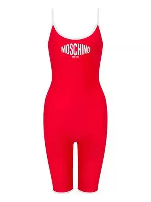 Moschino Logo-detail Sleeveless Playsuit - Red