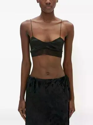 ANN DEMEULEMEESTER Scoop-neck Cropped Top - Black