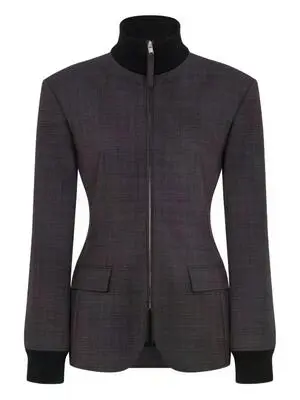 Moschino Checked Zip-up Coat
