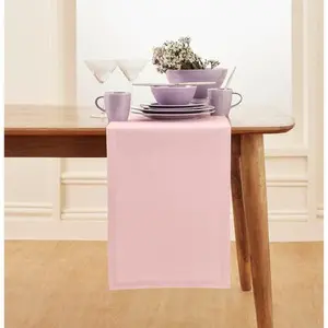SOLINO HOME Cotton Linen Table Runnerdru Pink