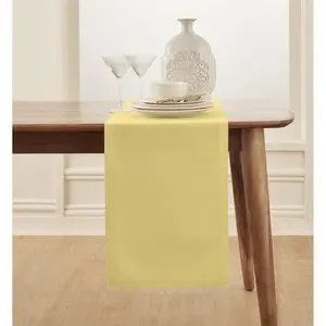 SOLINO HOME Cotton Linen Table Runnerdru Yellow