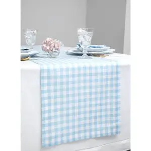 Solino Home Linen Table Runner For Dining Table Blue Bell