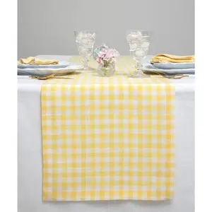 Solino Home Linen Table Runnergingham Check - Marigold Yellow