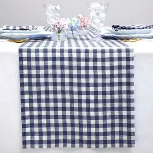 Solino Home Linen Table Runner For Dining Table Navy