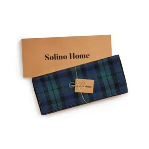 SOLINO HOME Linen Table Runnerblackwatch Plaid