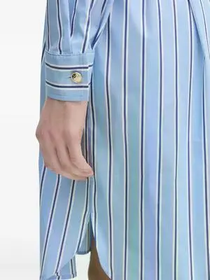 MARC AUREL Striped Belted Mini Shirt Dress