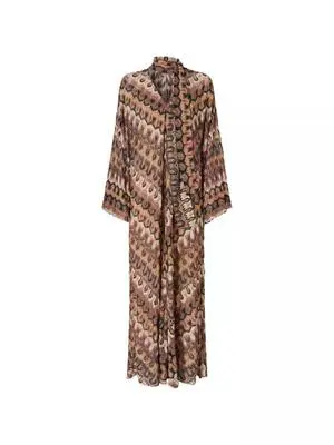 Missoni Long Sleeved Maxi Dress - Brown