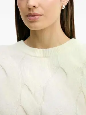 BENETTON Cable-knit Crew-neck Sweater - White