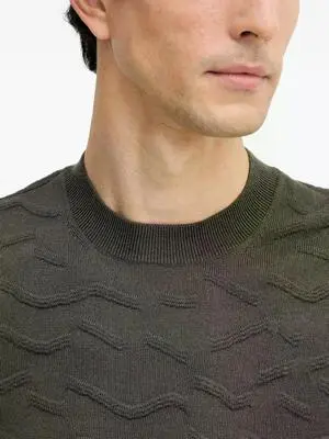 Armani Exchange Patterned Crew-neck Sweater - Brown