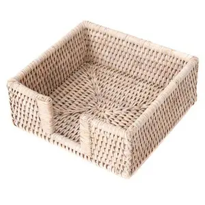 ARTIFACTS TRADING COMPANY™ Artifacts Rattan Cocktail Napkin Holder With Cutout - White Wash