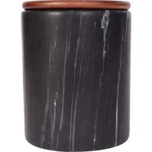 ARTIFACTS TRADING COMPANY™ Artifacts Trading Company Storage Canister With Sealed Wood Top - Black Matte