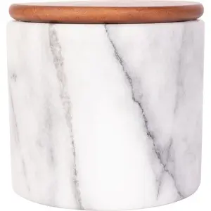 ARTIFACTS TRADING COMPANY™ Artifacts Trading Company Storage Canister With Sealed Wood Top - White Matte