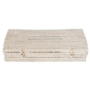 ARTIFACTS TRADING COMPANY™ Artifacts Rattan 5 Section Tea Box With Lid - White Wash