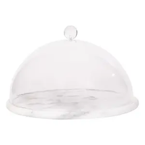 ARTIFACTS TRADING COMPANY™ Artifacts Trading Company Marble Plate With Acrylic Dome - White Matte
