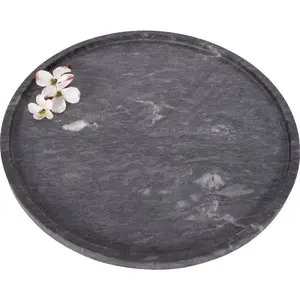 ARTIFACTS TRADING COMPANY™ Artifacts Trading Company Decorative Round Marble Tray - Black Matte
