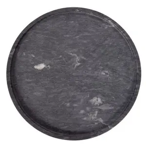 ARTIFACTS TRADING COMPANY™ Artifacts Trading Company Decorative Round Marble Tray - Black Matte