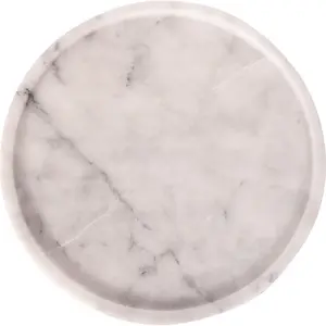 ARTIFACTS TRADING COMPANY™ Artifacts Trading Company Decorative Round Marble Tray - White Matte